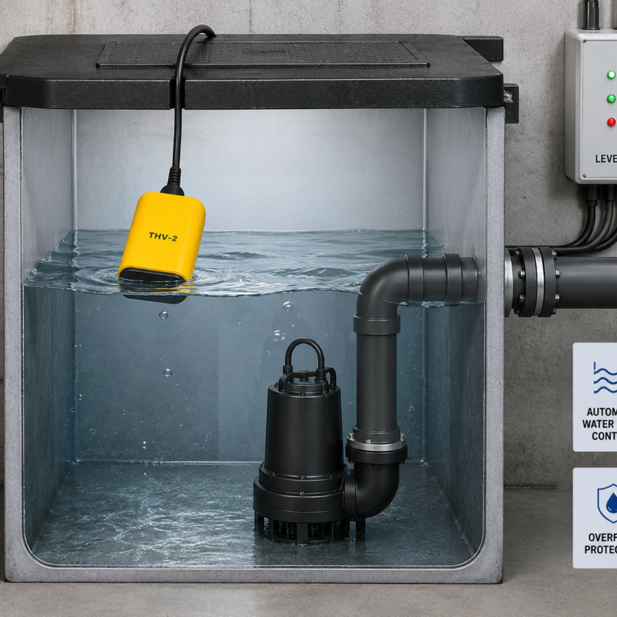 THV-2 Rectangular Float Level Switch Water Tank & Pump Control